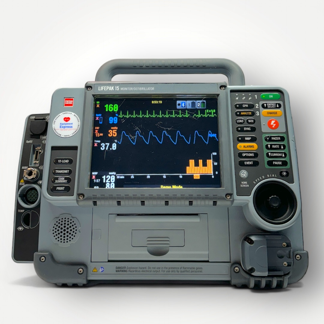 Lifepak 15 Fully-loaded (12-Lead, Pacing, AED, SpO2, NiBP, and EtCO2 ...